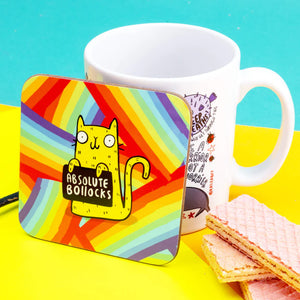 Sweary Cat Absolute B*llocks Coaster