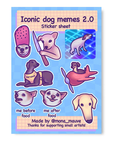 Iconic Dog Memes 2.0 Sticker Sheet – 10 Waterproof Vinyl Stickers by M ...
