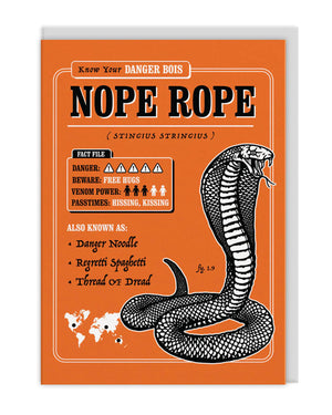 Nope Rope Snake Greeting Card